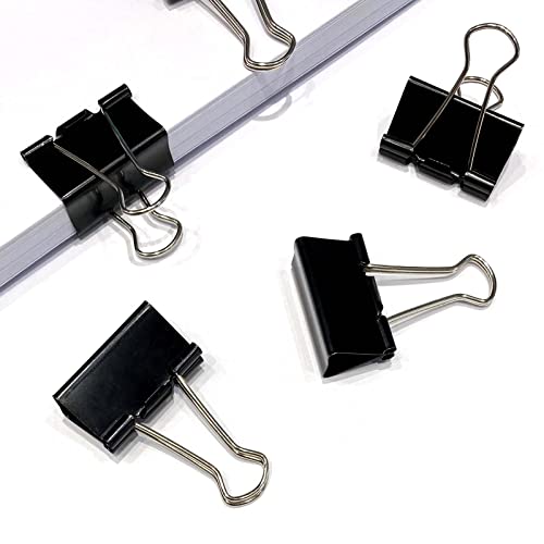 Ykimok 40Pcs Medium Binder Clips, 1.25 inch(32mm), Paper Clamps Medium Size for Office Supplies, Black