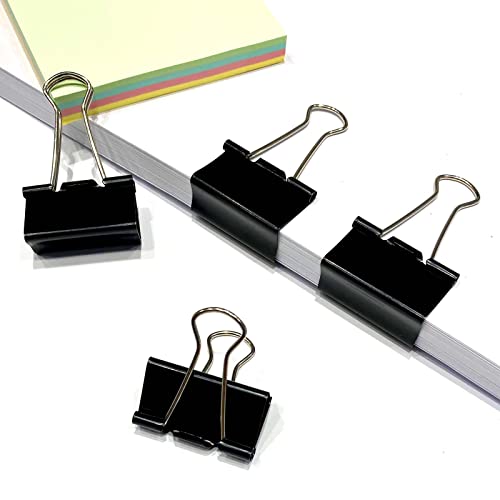 Ykimok 40Pcs Medium Binder Clips, 1.25 inch(32mm), Paper Clamps Medium Size for Office Supplies, Black