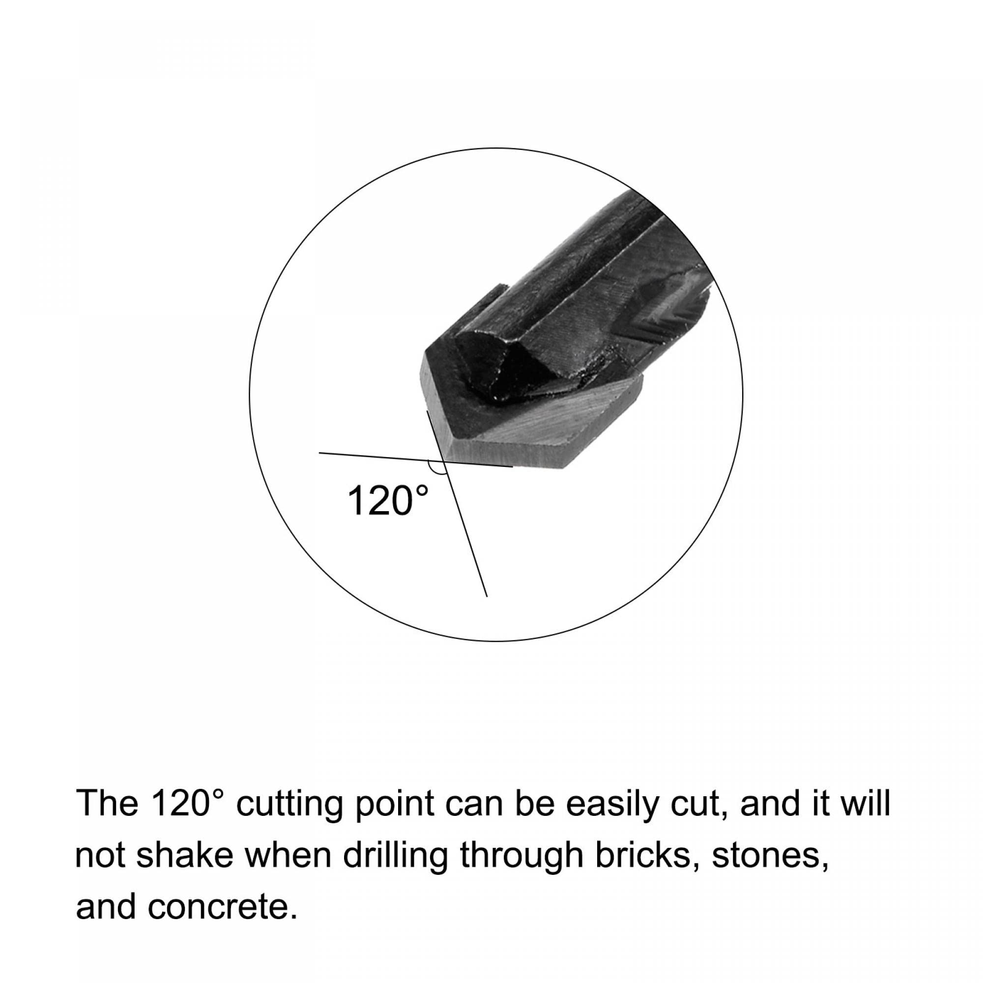 uxcell Masonry Drill Bit Carbide Tip Spiral Rotary Tool, 6/8/10mm Cutting Dia (Black)