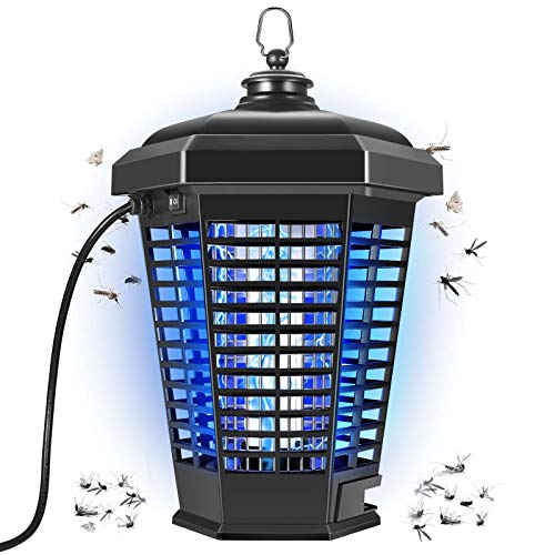 JCHOPE Outdoor, Powerful Mosquito Zapper for Mosquitoes Fruit Flies Moths, High Efficient Mosquito Trap, Electric Bug Zapper Fly Trap for Indoor and Outdoor(Black)