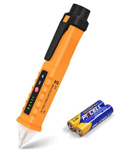 non-contact voltage tester, dual range ac voltage tester 12v/48v-1000v with flashlight & buzzer alarm, electrical tester for live/null wire judgment & breakpoint finder