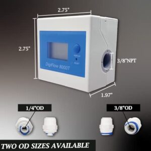 IDENTER Filter Monitor Flowmeter Digital LCD Display Water Liquid Control Flow Sensor 3/8" NPT Liter/Gallon Counting Down