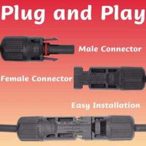 Solar Y Branch Connector Solar Panel Long Parallel Connectors Extension Kit (M/FFF and F/MMM)(1 to 3 (2 Pack))