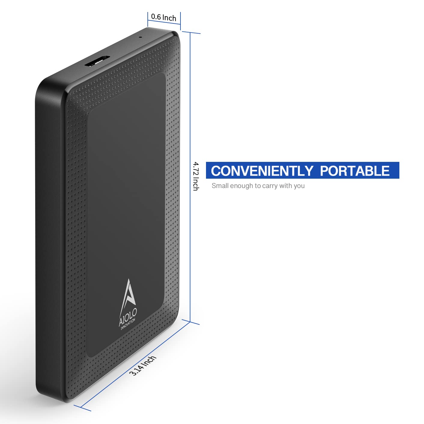 AIOLO INNOVATION 1T Ultra Slim Portable External Hard Drive HDD-USB 3.0 for PC, Mac, Laptop, PS4, Xbox one,Xbox 360-Super Fast Transmission