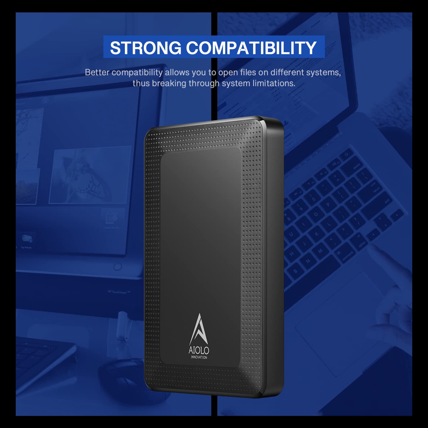 AIOLO INNOVATION 1T Ultra Slim Portable External Hard Drive HDD-USB 3.0 for PC, Mac, Laptop, PS4, Xbox one,Xbox 360-Super Fast Transmission