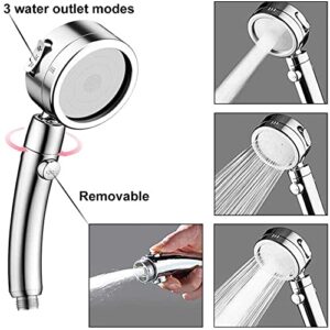 12 Inch Shower Head with Extension Arm 9 Setting Rain Shower Head with Handheld Spray