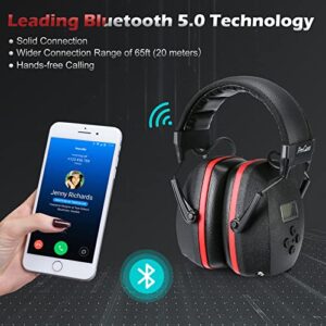 ProCase AM FM Radio Headphones & Bluetooth Hearing Protection 2 in 1, 26dB NRR Noise Cancelling Ear Muffs Safety Earmuffs for Lawn Mowing Work Construction