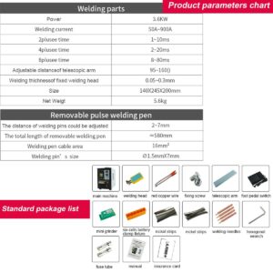 RCBDBSM Pulse Spot Welder 0.2mm Battery Welding Machine Battery Spot Welder Machine 738AL Spot Welder with Adjustable Welding Head for 18650 14500 Lithium Battery Pack Building