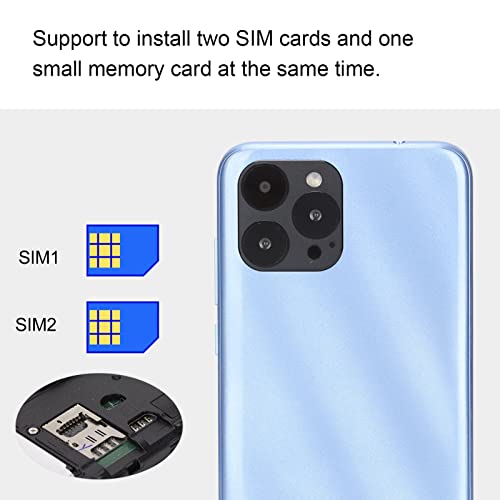 3G Unlocked Android Smartphone For 6.0 OS, Slim Cell Phone Dual SIM Mobile Phone, 10 Core CPU Processor, Dual Card Dual Standby, 5MP Front 8MP Rear HD Camera,3GB 32GB,WIFI, FM, Face(Light Blue)