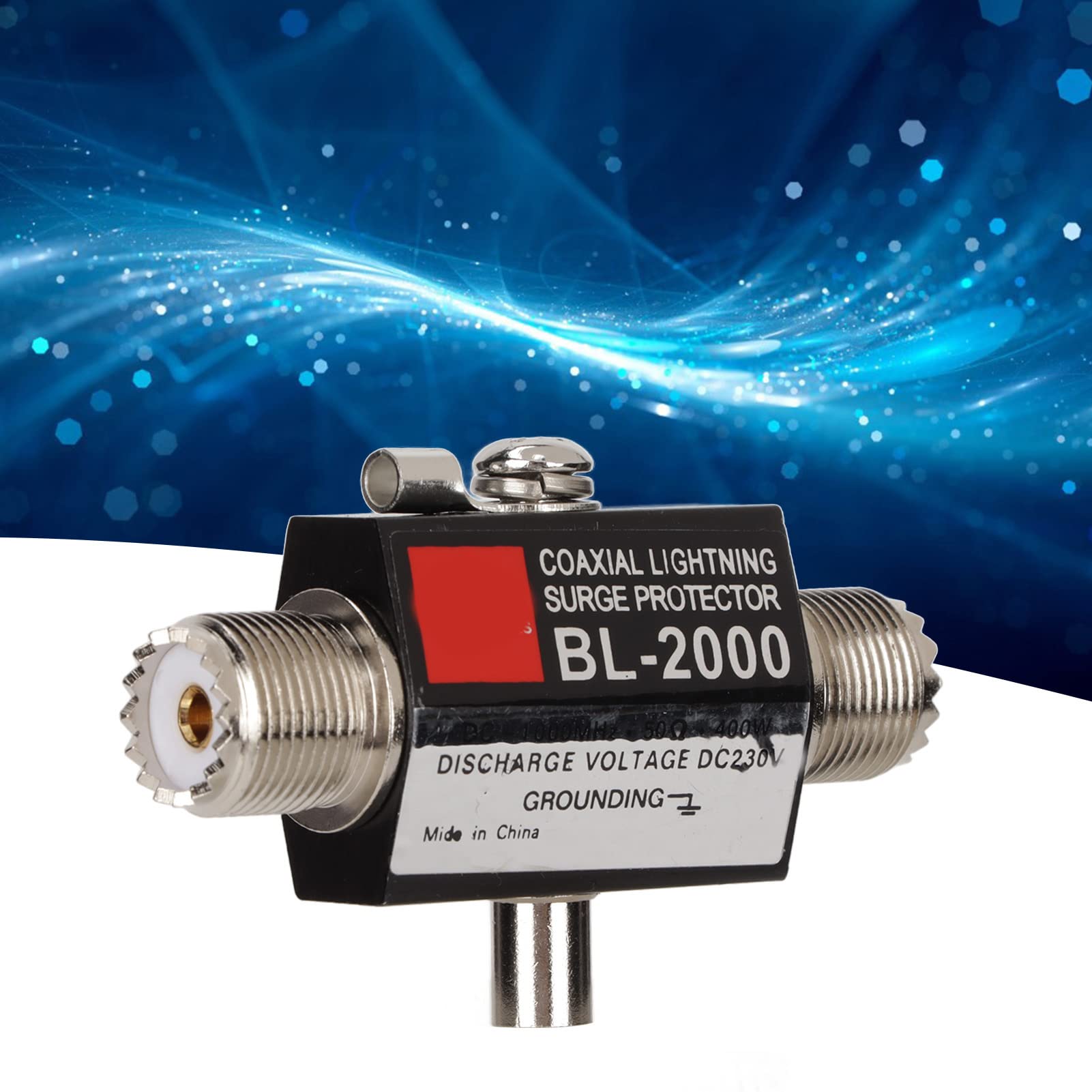 Sanpyl Coaxial Lightning Surge Protector, BL 2000 PL259 Female to PL259 Female Comprehensive Protection Coaxial Lightning Arrestor