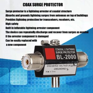 Sanpyl Coaxial Lightning Surge Protector, BL 2000 PL259 Female to PL259 Female Comprehensive Protection Coaxial Lightning Arrestor