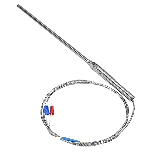 Thermopile Generator, Waterproof K Type Thermocouple, M8 150mm Thermocouple Wire Thread Type K Thermocouple Probe Temperature Sensor Wire 0 400℃ (1M)