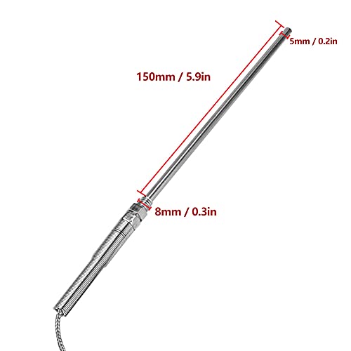 Thermopile Generator, Waterproof K Type Thermocouple, M8 150mm Thermocouple Wire Thread Type K Thermocouple Probe Temperature Sensor Wire 0 400℃ (1M)