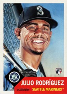 2022 topps living set baseball #515 julio rodriguez rookie card seattle mariners