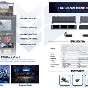 LILLIPUT RM-503S 3 X 5 inch Full HD 2RU Rack Mount Monitor 1920x1080 HDMI 2.0, 3G-SDI Input and Output with Waveform and Vector Functions