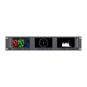 LILLIPUT RM-503S 3 X 5 inch Full HD 2RU Rack Mount Monitor 1920x1080 HDMI 2.0, 3G-SDI Input and Output with Waveform and Vector Functions