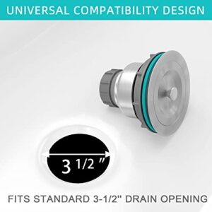 GETPRO Kitchen Sink Drain - 3-1/2 Inch Chrome Brushed Nickel Kitchen Sink Drain Strainer Assembly Kit with Removable Deep Basket & Water Stopper Sealing Lid for Standard Kitchen Sink