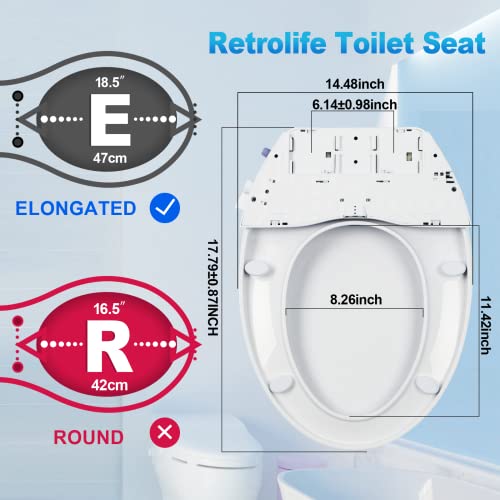 Bidet Toilet Seat Elongated,Non-Electric Bidet Seat,Toilet Water Spray,Bidet Attachment for Toilet Dual Nozzle with Self Cleaning, Adjustable Water Pressure, White - Slow Close Toilet Cover