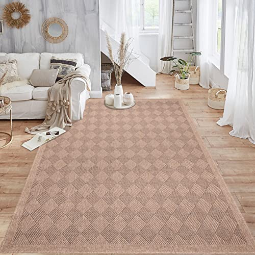 Adiva Rugs Jute Sisal Area Rug in Natural Look for Indoor Outdoor Use, Comfortable, Strong, Durable, Patio, Porch, Hallway (Mocca, 2’ X 3’)