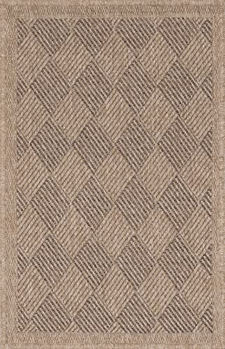 Adiva Rugs Jute Sisal Area Rug in Natural Look for Indoor Outdoor Use, Comfortable, Strong, Durable, Patio, Porch, Hallway (Mocca, 2’ X 3’)