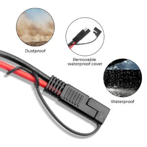 PAEKQ Solar Connector to SAE Extension Cable 10 AWG for Anderson Connector Port Goal Zero Yeti, Suaoki, Renogy, Jackery Portable Solar Generator Power Station-2Ft