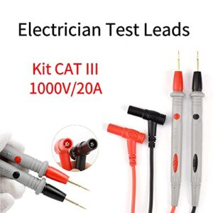 1000V 20A Multimeter Test Leads Probes Banana Plug, 24K Gold Digital Multimeter Probes Electrical Test Probe for Most of Digital Multimeter