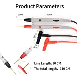 1000V 20A Multimeter Test Leads Probes Banana Plug, 24K Gold Digital Multimeter Probes Electrical Test Probe for Most of Digital Multimeter