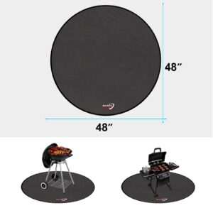 DocSafe 48" Round Fire Pit Mat,4-Layer Under Grill Mat Deck Patio Protect Mat,Fireproof Mat Fire Pit Pad for Grass Outdoor Wood Burning Fire Pit and BBQ Smoker,Portable Reusable and Waterproof,Black