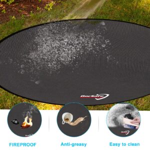 DocSafe 48" Round Fire Pit Mat,4-Layer Under Grill Mat Deck Patio Protect Mat,Fireproof Mat Fire Pit Pad for Grass Outdoor Wood Burning Fire Pit and BBQ Smoker,Portable Reusable and Waterproof,Black