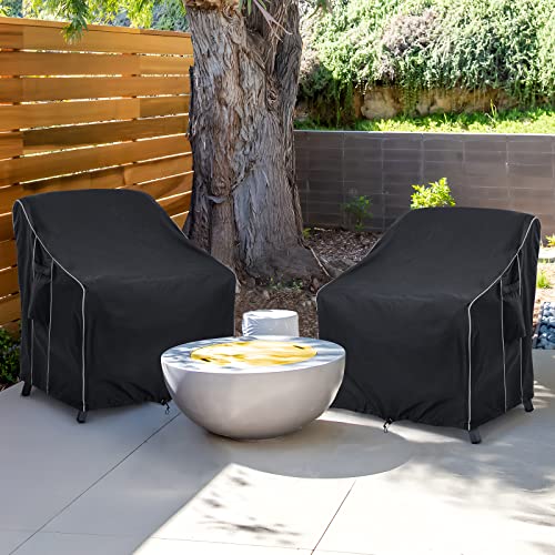 BOLTLINK Patio Chair Covers Waterproof, Heavy Duty Outdoor Furniture Covers Fits up to 35W x38D x 31H inches -2 Pack