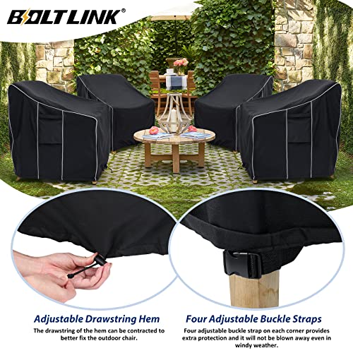 BOLTLINK Patio Chair Covers Waterproof, Heavy Duty Outdoor Furniture Covers Fits up to 35W x38D x 31H inches -2 Pack