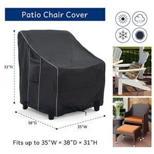 BOLTLINK Patio Chair Covers Waterproof, Heavy Duty Outdoor Furniture Covers Fits up to 35W x38D x 31H inches -2 Pack