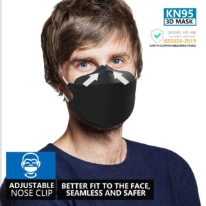 KIMARS KN95 Face Masks 100 Pack, Breathable Comfortable and Disposable KN95 Mask, Black