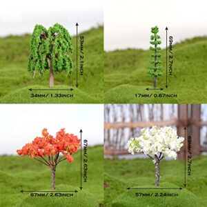 Cayway 26 PCS Outdoor Fairy Garden Miniatures Mini Zen Garden Accessories, Artificial Garden Grass, Model Trees, Terrarium Ornaments, Dollhouse Supplies, Bonsai Decorative Craft Tools Kit