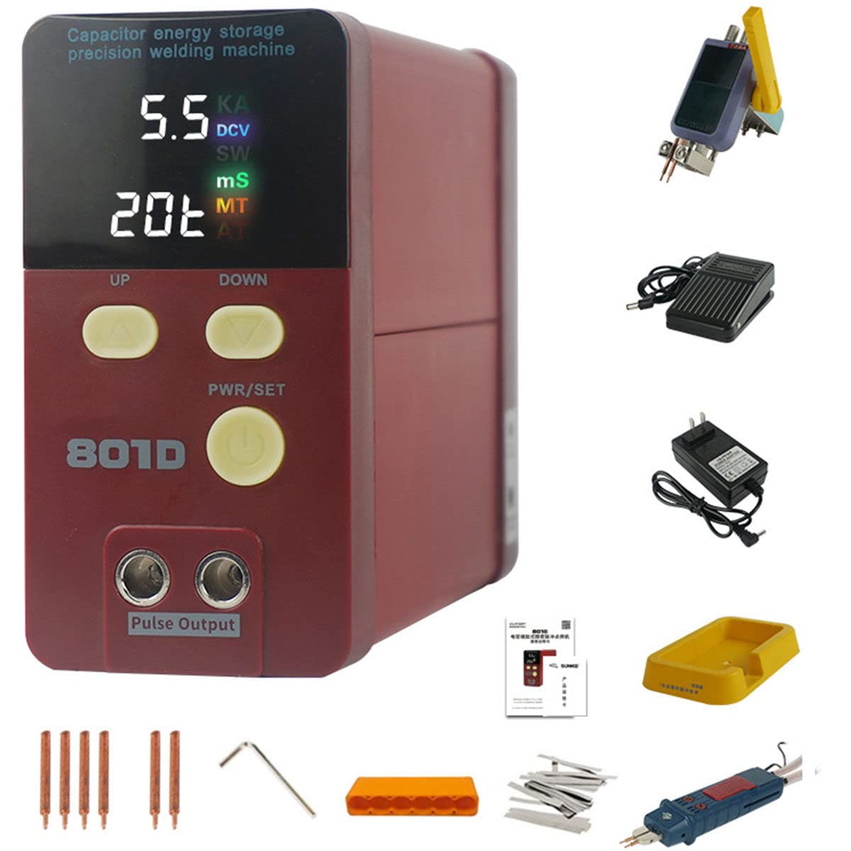 RCBDBSM 801D Battery Spot Welder 12 KW Capacitor Energy Storage Spot Welding Machine, Pulse Welding Machine for 18650 14500 Lithium Batteries Battery Pack Work