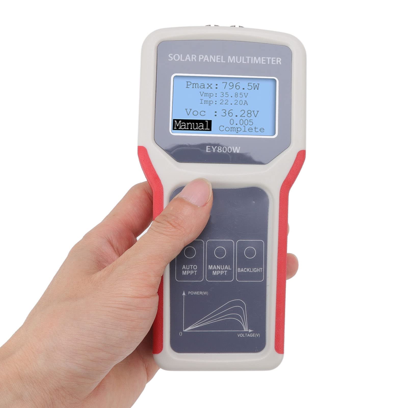 Solar Panel Tester, EY800W with Ultra Clear LCD MPPT Multimeter Open Circuit Voltage Troubleshooting for Photovoltaic Panel