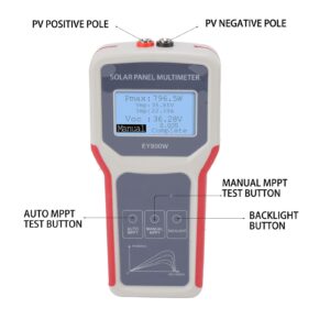 Solar Panel Tester, EY800W with Ultra Clear LCD MPPT Multimeter Open Circuit Voltage Troubleshooting for Photovoltaic Panel