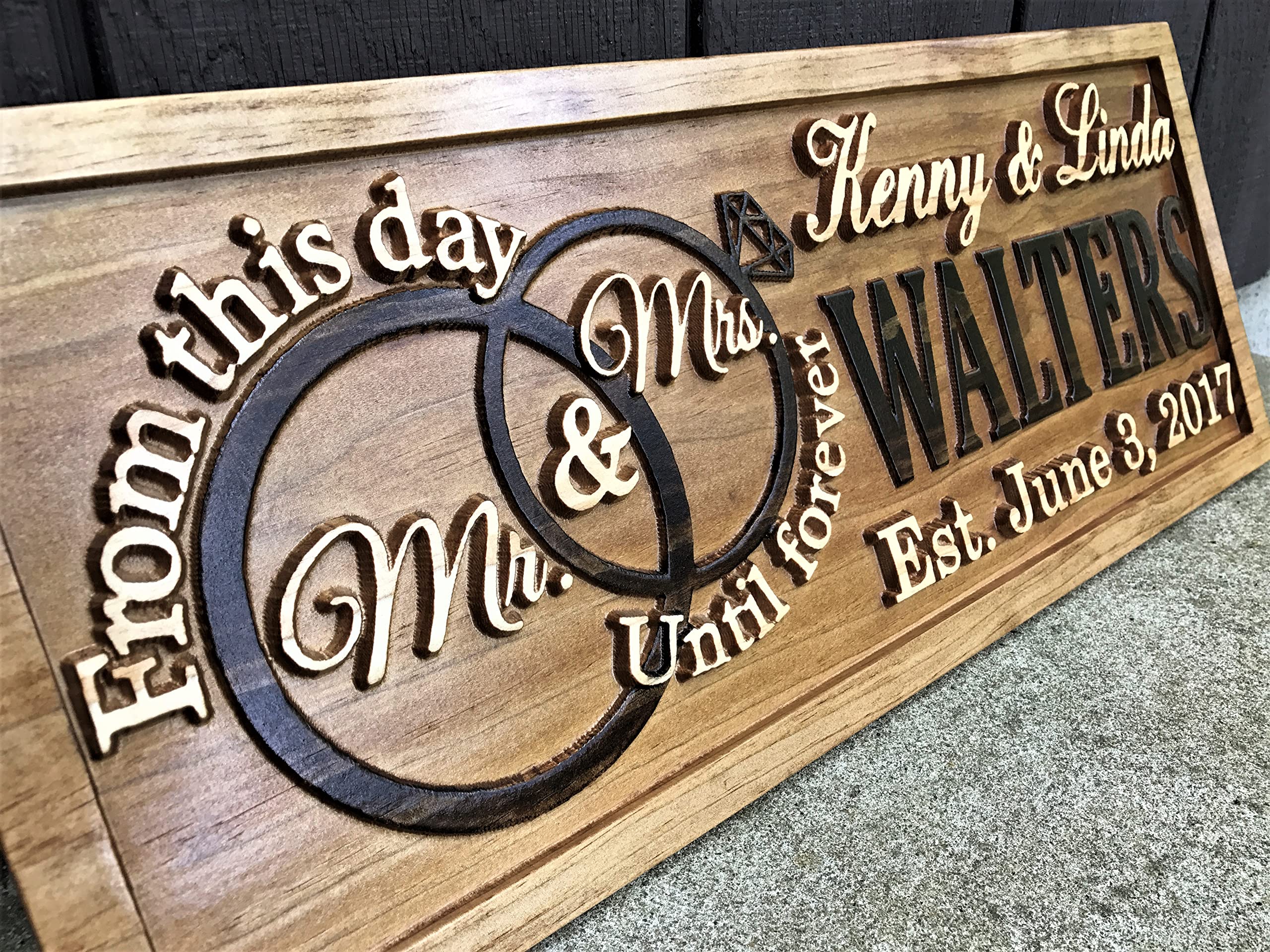 Mr and Mrs Sign | Wood Wedding Gift | Wooden Bridal Shower Gift | Custom Engagement Sign | Established Marriage Decor | Personalized Couple Gift | Last Name Established Sign | Anniversary Gift