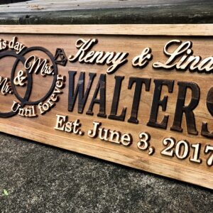 Mr and Mrs Sign | Wood Wedding Gift | Wooden Bridal Shower Gift | Custom Engagement Sign | Established Marriage Decor | Personalized Couple Gift | Last Name Established Sign | Anniversary Gift