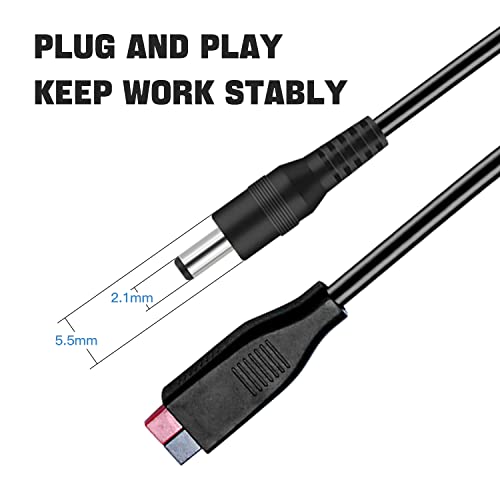 enernova Solar Connectors Y Branch Parallel Adapter Cable Wire, 18AWG Solar Extension Cable with DC 5.5x2.1mm Male Connector, for Solar Panel, Black