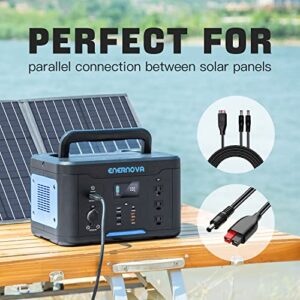 enernova Solar Connectors Y Branch Parallel Adapter Cable Wire, 18AWG Solar Extension Cable with DC 5.5x2.1mm Male Connector, for Solar Panel, Black