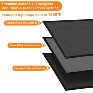 Hepotk Grill Mats for Outdoor Grill - 40 x 70 Inch Fireproof Pit Mat Protects Decks and Patio - Oil-Proof & Waterproof Grill Pad for Fire Pit