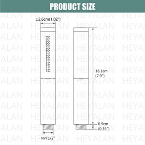 Heyalan Brass 2 in1 Function Handheld Spray Brushed Nickel Hand Shower High Pressure 7.9 Inch Shower Head High Flow Handheld Sprinklert Shower Wand with Shower Hose and Hand Shower Holder