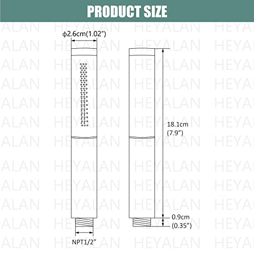 Heyalan Brass 2 in1 Function Handheld Spray Brushed Nickel Hand Shower High Pressure 7.9 Inch Shower Head High Flow Handheld Sprinklert Shower Wand with Shower Hose and Hand Shower Holder