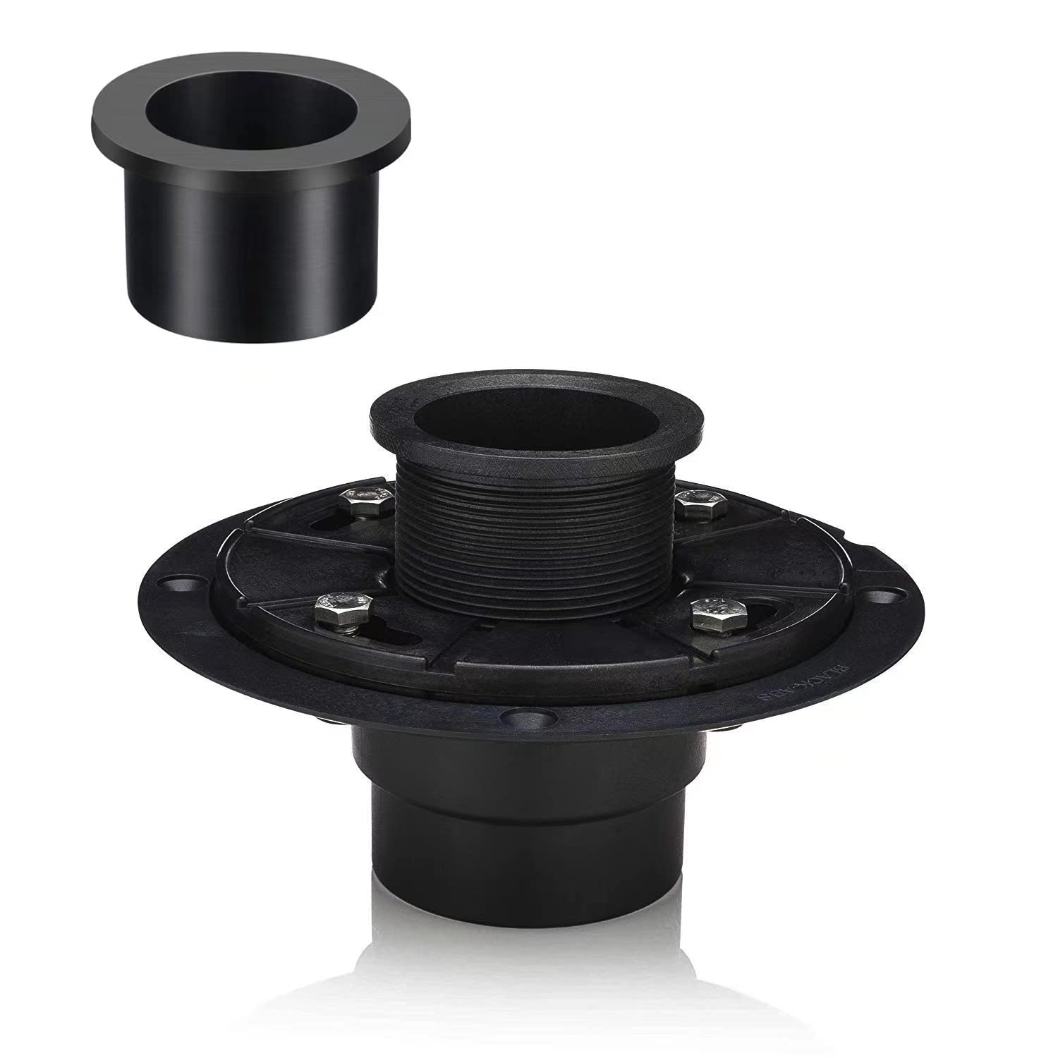 TECFORG Shower Drain Base with Adjustable Ring + Rubber Coupler for Shower Drain Installation