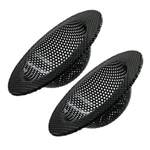 beryler® 2 pcs black large wide rim 4.5in diameter stainless steel sink kitchen drain strainer for most sink drains, anti-clogging, rust free