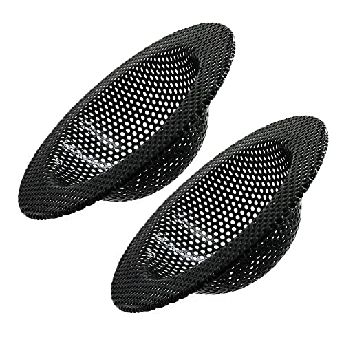 BERYLER® 2 Pcs Black Large Wide Rim 4.5in Diameter Stainless Steel Sink Kitchen Drain Strainer for Most Sink Drains, Anti-Clogging, Rust Free