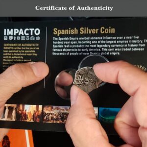 Authentic Ancient Coin - Spain, 1/2 Real of The Old Spanish Colonies Minted Between 1.700 and 1746, New World Silver - Includes Certificate of Authenticity