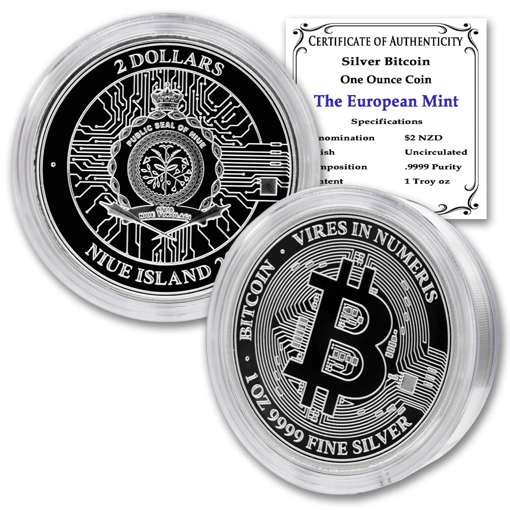 2022 1 oz Silver Bitcoin Official Legal Tender Coin Brilliant Uncirculated (BU - in Capsule) with Certificate of Authenticity $2 Mint State