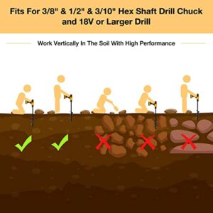 Auger Drill Bit for Planting of 3 Pack (1.6''x9'' & 1.6''x16.5'' & 3.1''x9.8'') - Post Hole Digger for 3/8" Hex Drive Drill with Gloves, Garden Auger Spiral Drill Bit for Bed Cultivat Seedl Dig Weed